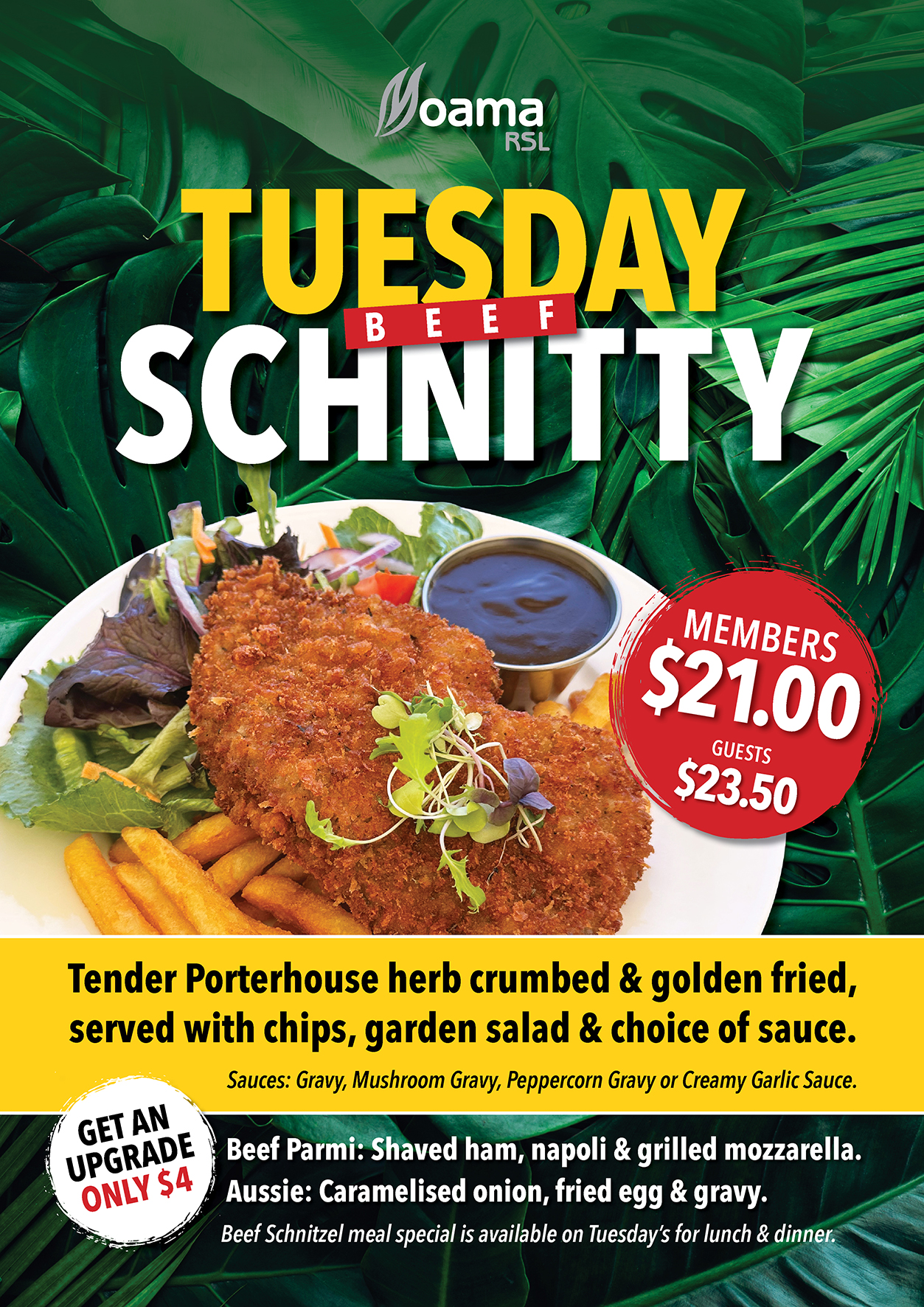 Tuesday Beef Schnitty - Moama RSL