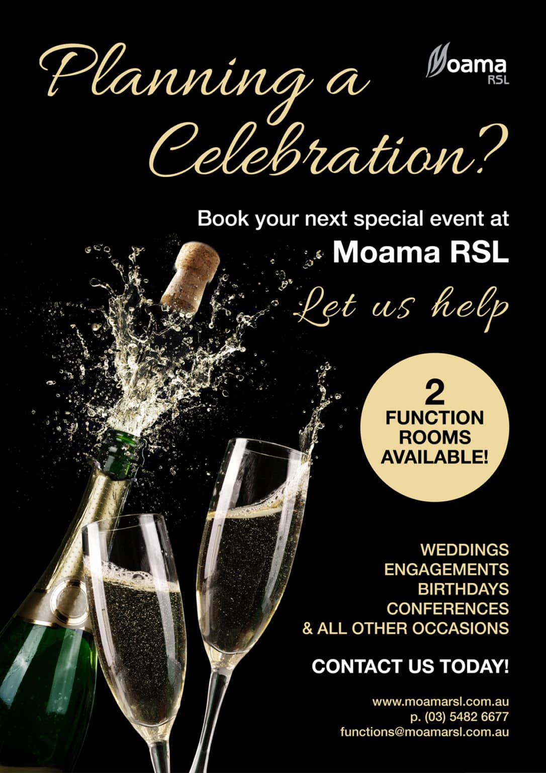 Planning a Celebration? - Moama RSL